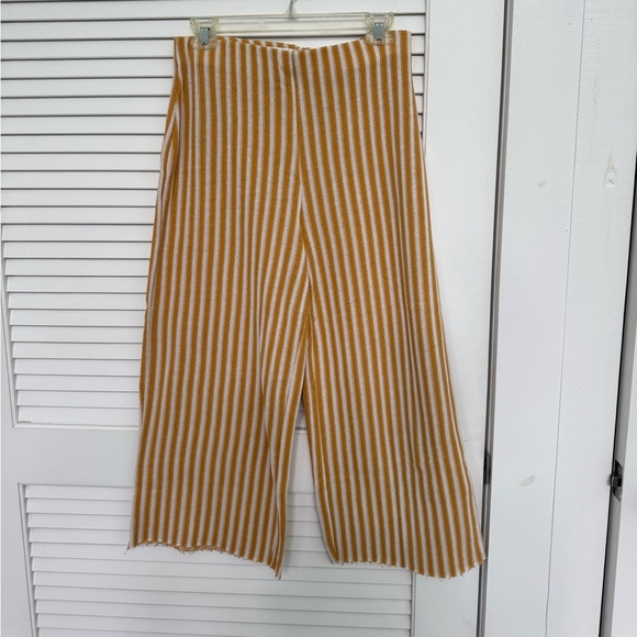 Zara | Pants & Jumpsuits | Zara Yellow White Striped Pants | Poshmark